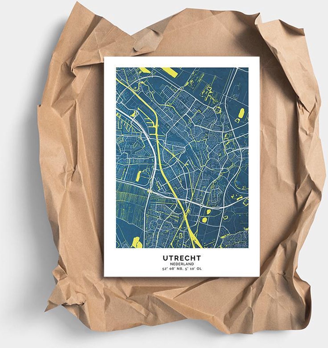 Poster Stad Utrecht - A3 - 30 x 42 cm - Inclusief lijst (Zwart ...