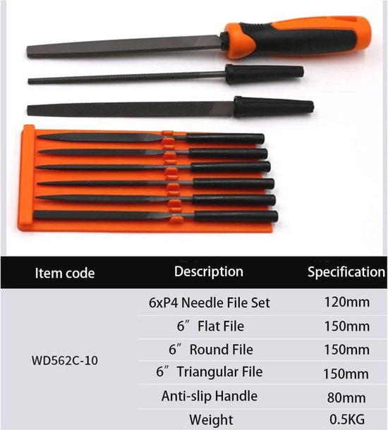 Metalen Bestand & Naaldset - 10 Stuks Ronde, Driehoekige en Platte Vijl ...