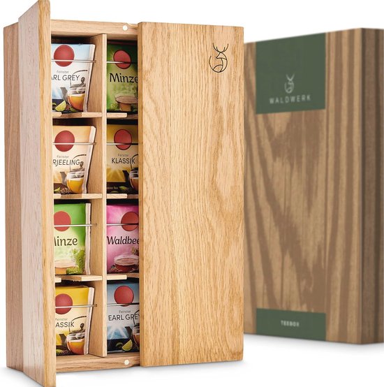 Design Theedoos met 9 Vakken – Houten Theeopslag voor Wandmontage ...