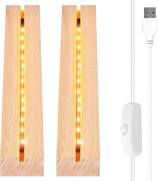 Led Sokkel voor Display - Houten Verlichting voor Acryl en Kristal ...