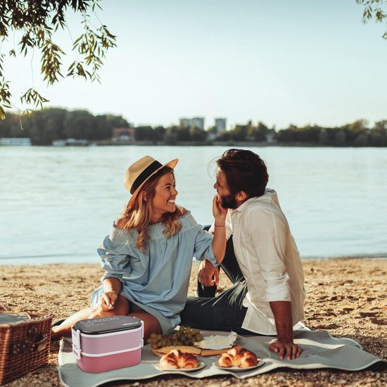 2-laags Bento Box voor kinderen en volwassenen, lekvrije lunchbox ...