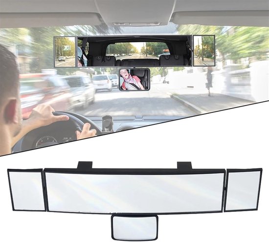Groothoek Achteruitkijkspiegel voor Auto - 360 Graden Verstelbare ...