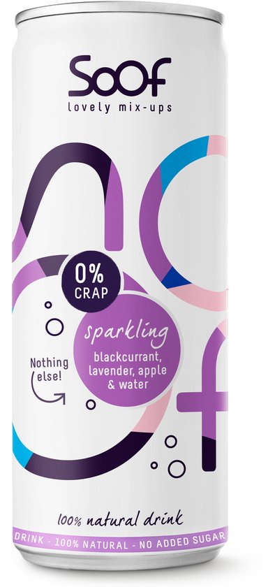 Soof Drink Sparkling Zwarte Bes, Lavendel, Appel & Water 250ML | bol