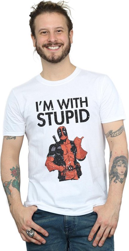 Marvel Heren Deadpool Ik Ben Met Dom T-shirt | bol