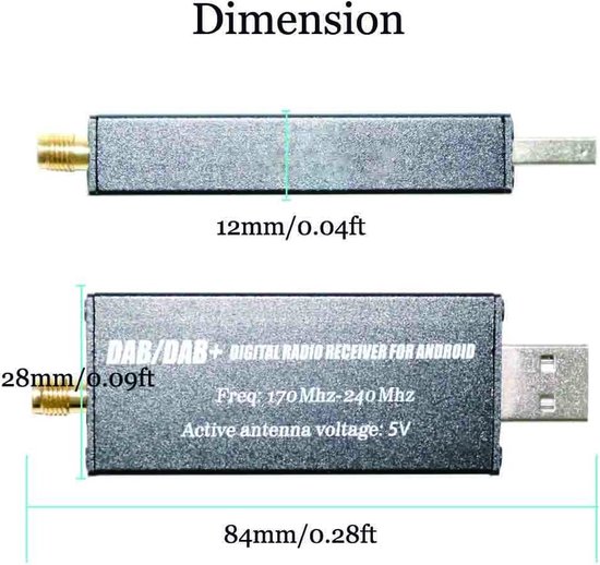 DAB/DAB+ USB-adapter - digitale radio-ontvanger - geschikt voor Android ...