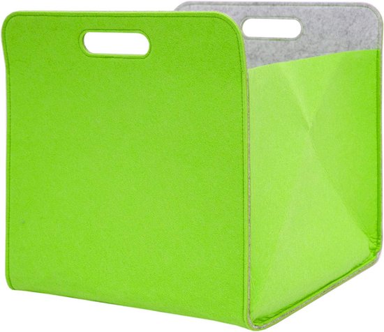 Vilten Opbergbak - Kallax Bak - 1 stuk - Groen - Vilt - 33x33x38 cm | bol