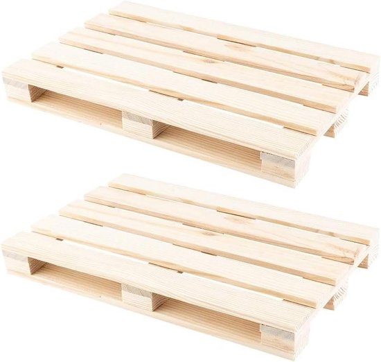 Mini-pallets van hout voor knutselen - 24 x 16 x 25 cm - 2 stuks . | bol