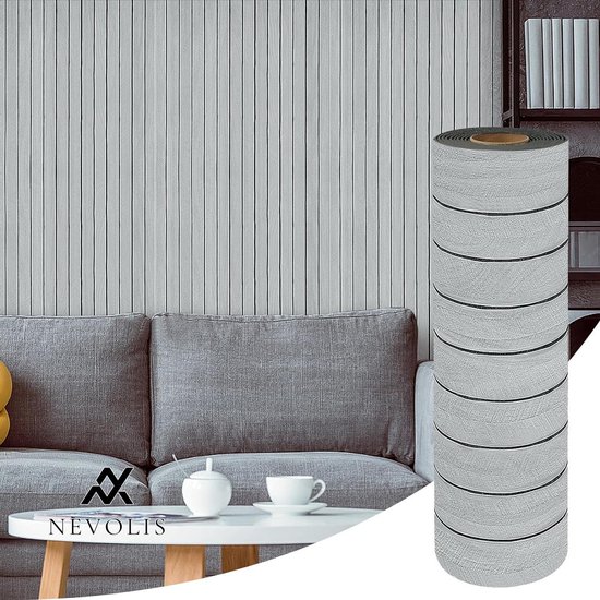 Nevolis 3D Wall Panels 40 x 3 m PVC Flexible Wood Self-Adhesive Slat ...