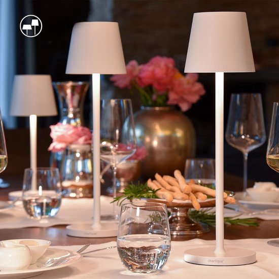 LED tafellamp - Dimbaar - Met een extra sterke batterij - USB oplader ...