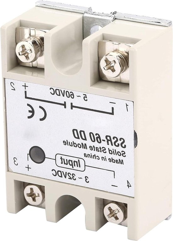 Halfgeleiderrelais SSR-60DD 3-32 VDC tot 5-200 VDC 80 A - DC-AC SSR ...