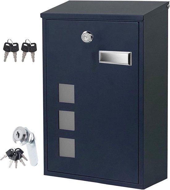 Moderne verzinkt stalen brievenbus met slot en afdekking - Kijkvenster ...