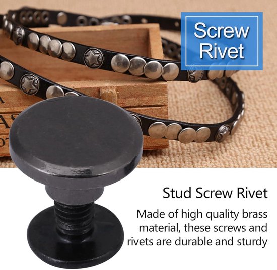 20 Sets Messing Platte Kop Riem Klinknagels - Grote Schroef Metalen Rapid Rivet Studs... | bol