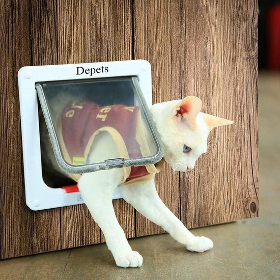 Groot kattenluik (buitenmaat 25,5 cm x 21,3 cm) 4-weg afsluitbaar ...