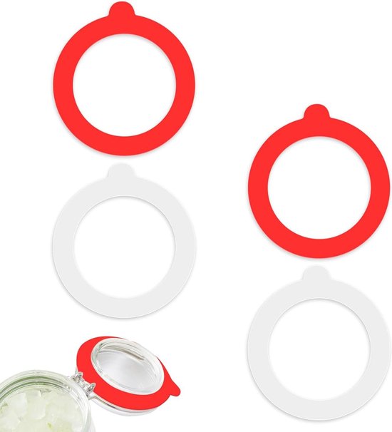 Afdichtringen voor weckpotten - Rubber - Siliconen - 4 stuks - 70 mm | bol