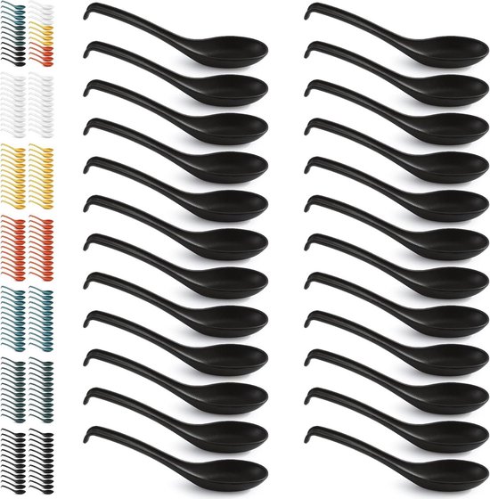 24 Stuks Herbruikbare Plastic Soeplepels - Stevige en Duurzame ...