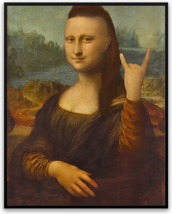 Mona Lisa Punk fotolijst met glas 30 x 40 cm - schilderij - poster | bol