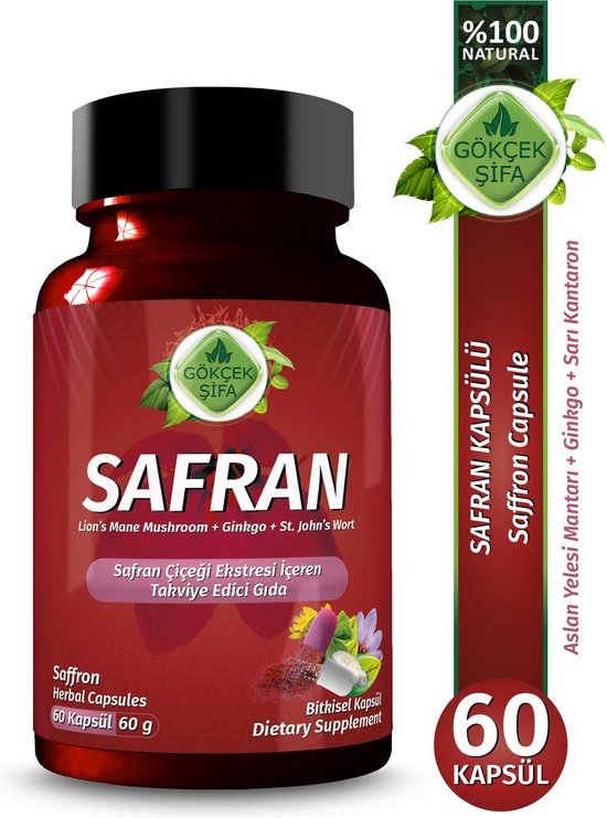 Saffraan Extract Capsule - 60 Capsules - Zink L-Carnosine - 1 CAPSULE ...
