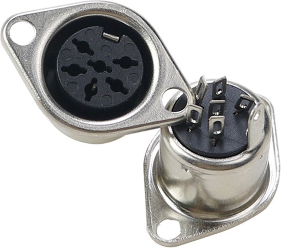 DIN-connector 6pin Female paneelmontage | bol