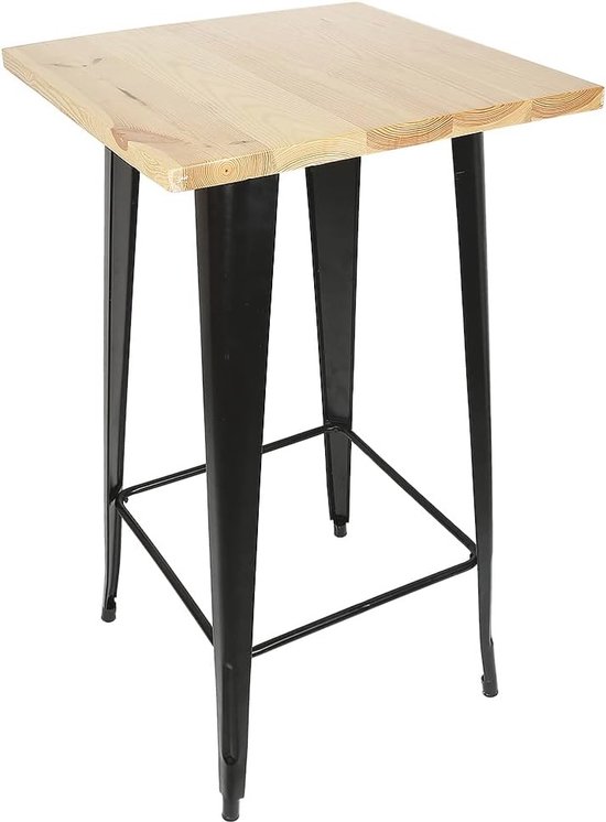 Vierkante bartafel met industrieel design voor 2 tot 4 personen - Statafel in... | bol