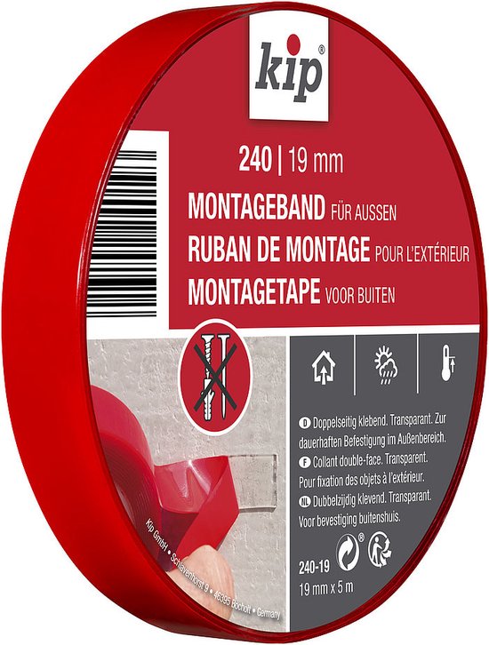 Kip 240 Montagetape 19mm x 5m | bol