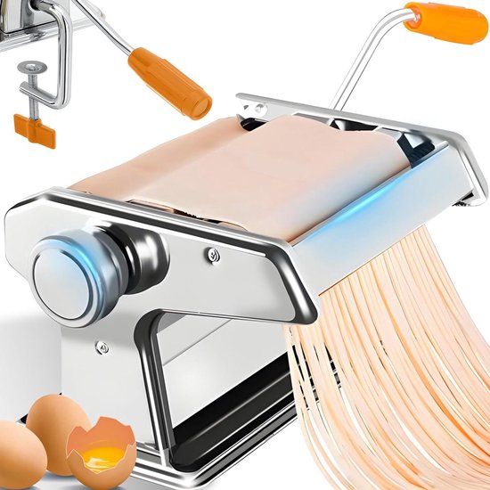 Hand Pasta Machine - 3-in-1 Stainless Steel Pasta Maker for Spagna ...