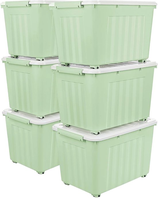 Opbergdozen met wielen - Stapelbare en nestbare plastic opbergdozen ...