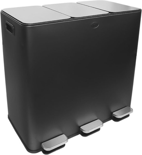 Prullenbak Afvalscheiding 60 Liter - Vuilnisbak met Pedalen en ...
