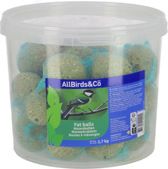 Allbirds&Co Mezenbollen - Tuinvogelvoer - 90 g 30 stuks | bol