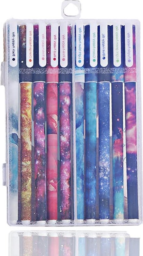 0.38 Balpen Gel Pen Zwart - Set van 10 Kleuren - Leuke Cartoon Pennen ...