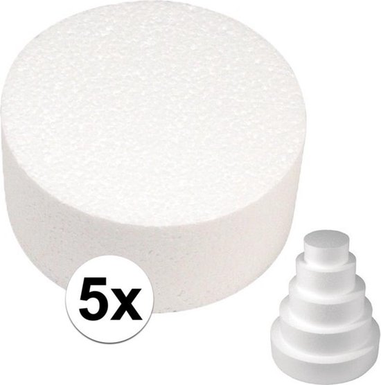 5x Piepschuim schijven 25 cm breed en 7 cm dik - hobby figuren ...