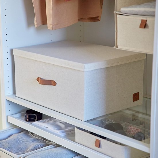 Grote Opbergdoos met Deksel - Tijdloos Design - 1 stuk - Beige ...