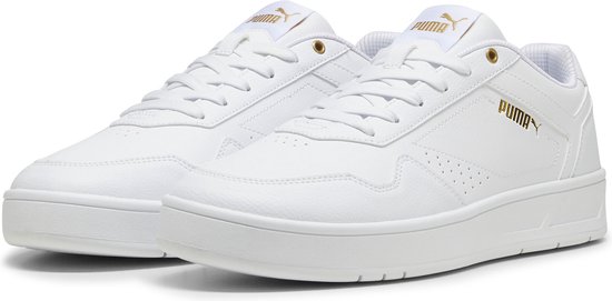 PUMA Court Classic Unisex Sneakers - PUMA White-PUMA Gold | bol