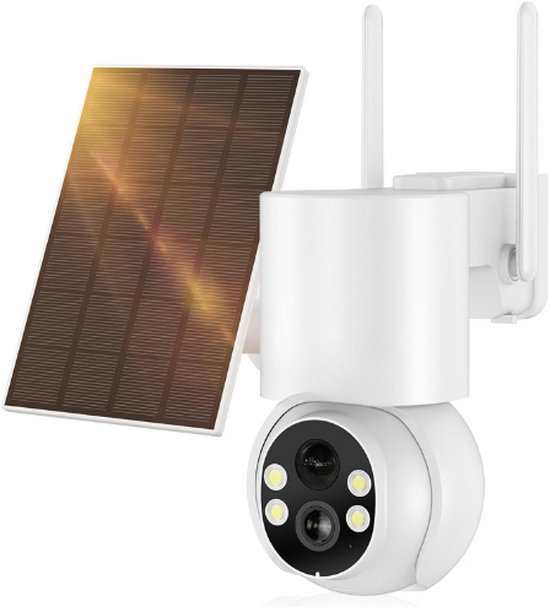 "Outdoor Wireless Surveillance Camera met Batterij - 2K WiFi Beveiligingscamera Solar... | bol