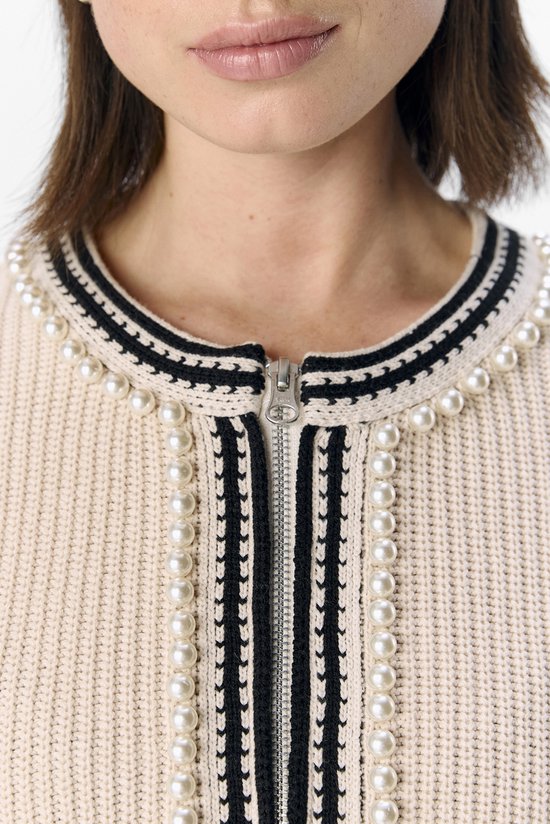 Object Vest Objperla Ls Re Knit Cardigan 136 23045459 White Sand/sky ...