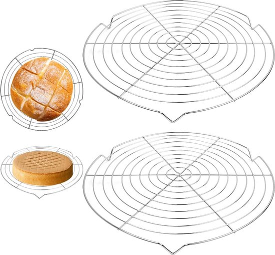 Taartrooster set van 2 - Afkoelrooster 325 cm rond - Roestvrij staal ...