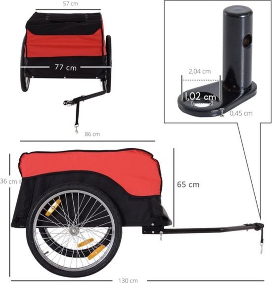 Fietskar Bagage – Fietskar Max 40 kg Laadvermogen - Fietsaanhanger ...