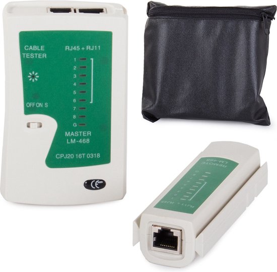 Netwerk kabeltester - rj45 - rj11 - behuizing | bol