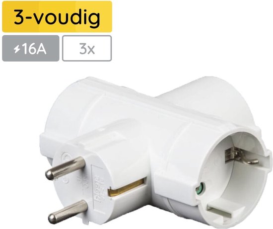 Technik Stekker Adapter T-Model - 3-Voudig - Verdeelstekker ...
