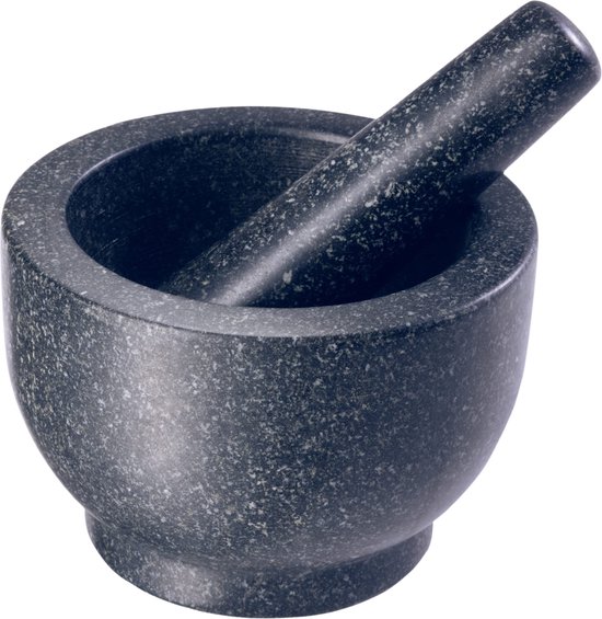 GOURMEO Stamper en Vijzel - Grote Massief Granieten Set - 7cm Diepe ...
