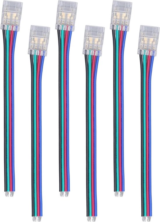 10Pcs Led Light Strip Connectors 4Pin 10Mm Rgb Sterke Pc Cob Led Strip ...