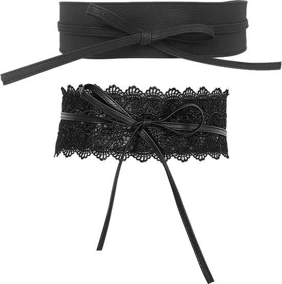 Brede Dames Riem - Strikriem voor dames - Zwart | bol