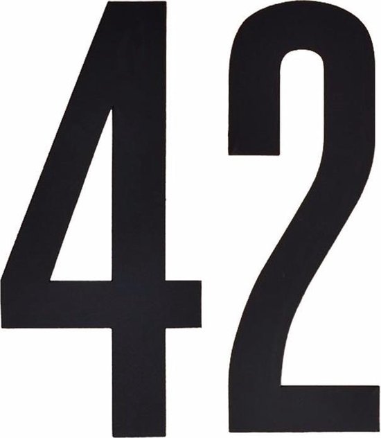 Cijfer sticker 42 zwart 10 cm | bol