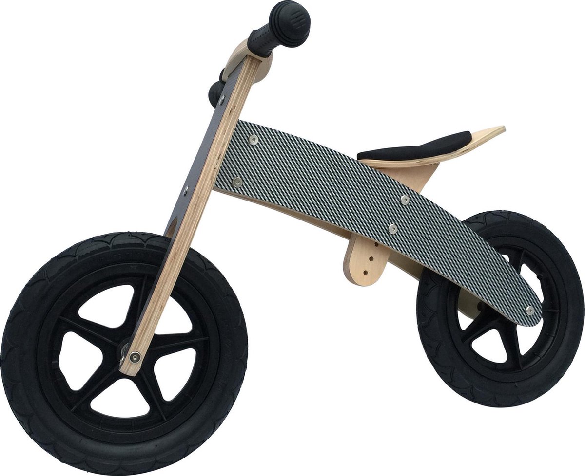 Broozzer luxe houten loopfiets CARBON FIBRE met ABEC 9 lagers en ...