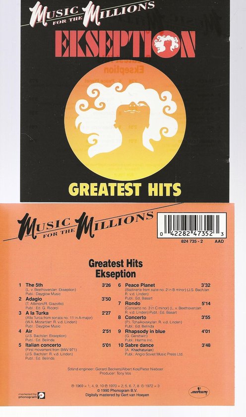 EKSEPTION GREATEST HITS, Ekseption | CD (album) | Muziek | bol