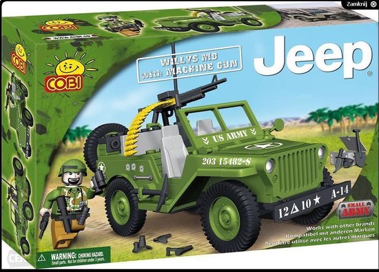 Cobi Small Army Jeep Willys MB with Mini Gun - 24113 | bol.com