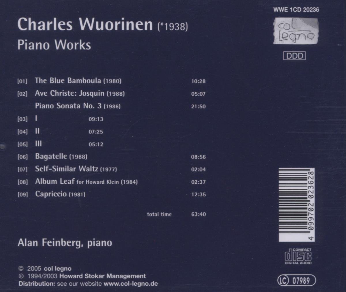 Alan Feinberg - Wuorinen: Piano Works (CD), Alan Feinberg | Muziek ...