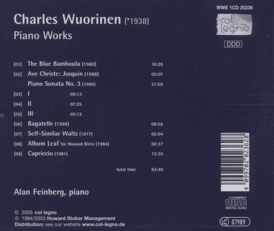 Alan Feinberg - Wuorinen: Piano Works (CD), Alan Feinberg | Muziek | bol