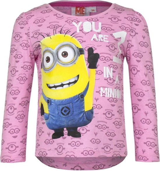 Minions Kinder Longsleeve - Tom (Roze) (116cm / 6 Jaar) | bol.com