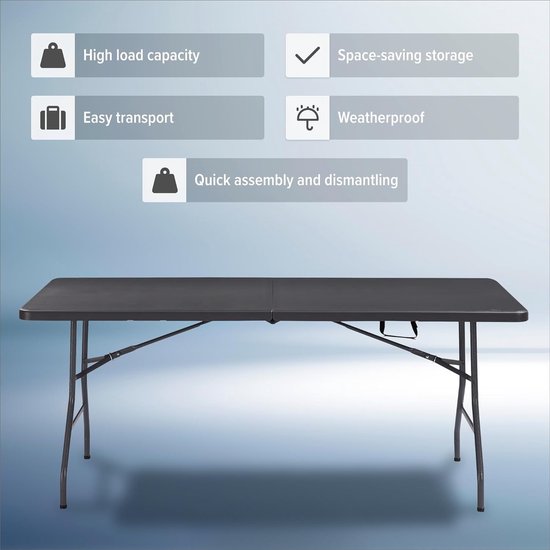 Buffettafel inklapbaar - Inklapbare tafel - 182x74cm - Vouwtafel ...