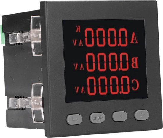 3 Fase Spanning Stroom Meter Ampèremeter Voltmeter - Programmeerbare ...